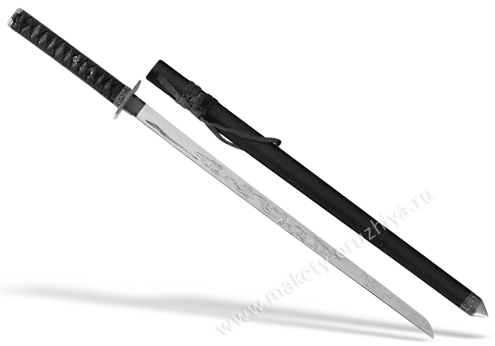 Меч Ниндзято (Ninjato sword) с черными ножнами производства Японии ...