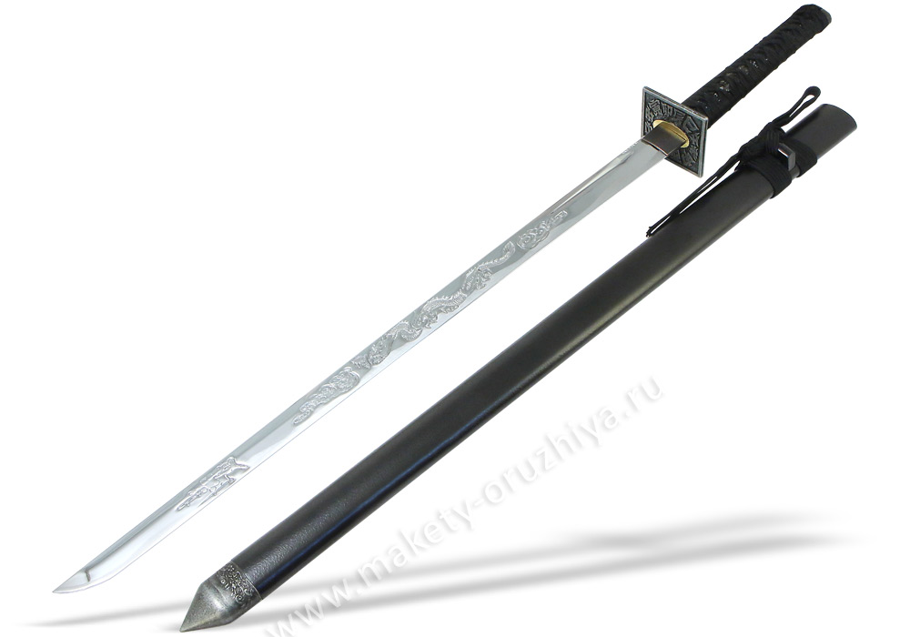 Меч Ниндзято (Ninjato sword) с черными ножнами производства Японии ...