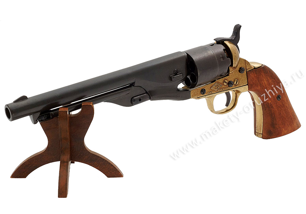 Револьвер Кольт 1860 год 44 калибр, чёрный ствол, времен гражданской ...