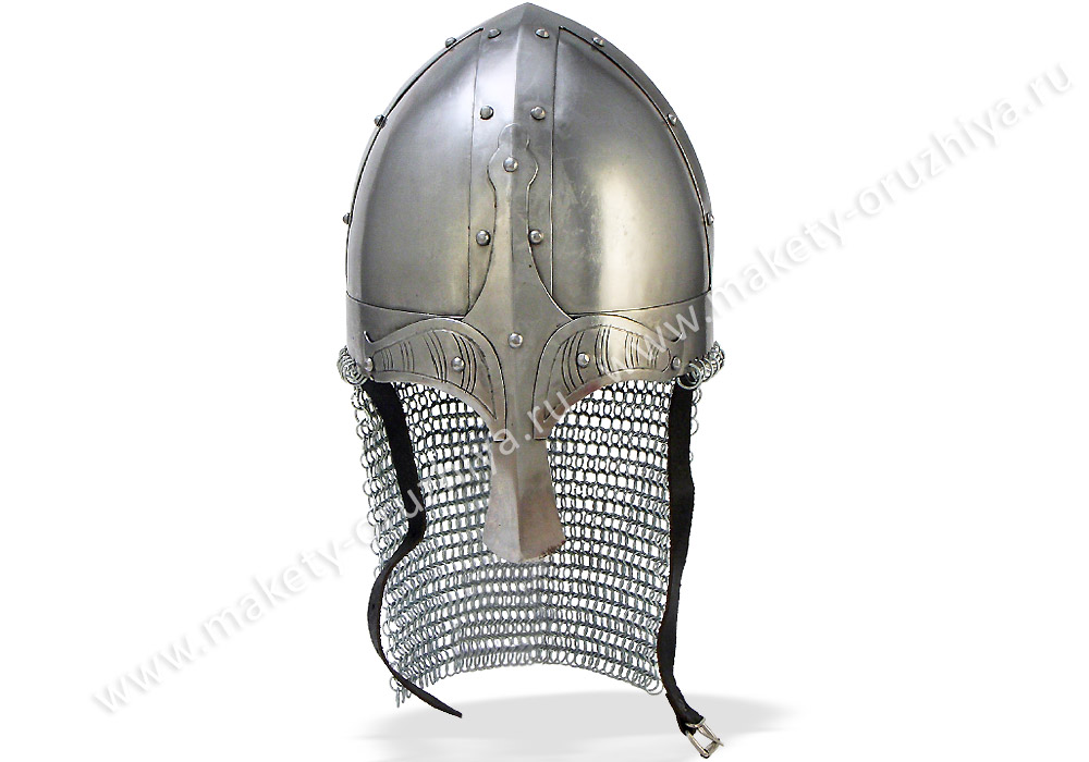 Полноразмерный Норманнский шлем с кольчужной защитой купить в Москве NA ...