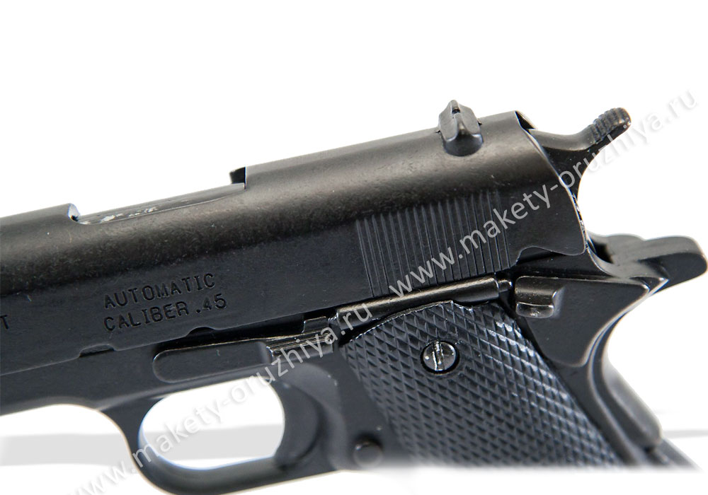Пистолет Кольт м1911а1 макет черного цвета с пластиковыми накладками ...